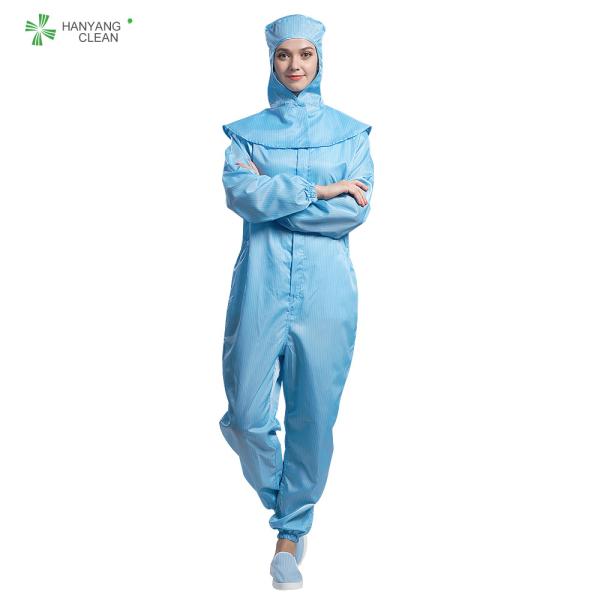 Quality Pharmaceutical industry cleanroom anti static esd coverall jumpsuit autoclavable for sale