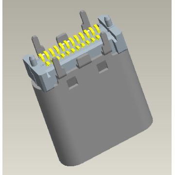 Quality SMT Type Input Output Connectors Usb C 3.1 Connector Vertical 180° for sale