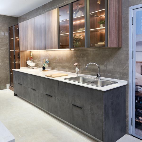 Quality Allure Luxury White Shaker Pvc Acrylic Designs Modular Kitchen Cabinets for sale