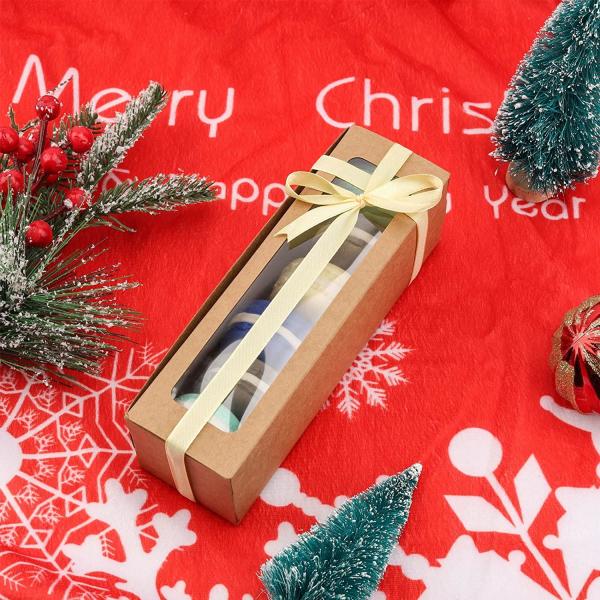 Quality 25 Pack Macaron Selection Box With Clear Window Ribbon 6 Macaron for sale