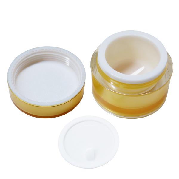 Quality Luxurious Plastic Cream Jars Double Layer Round Cosmetic Containers 50g for sale