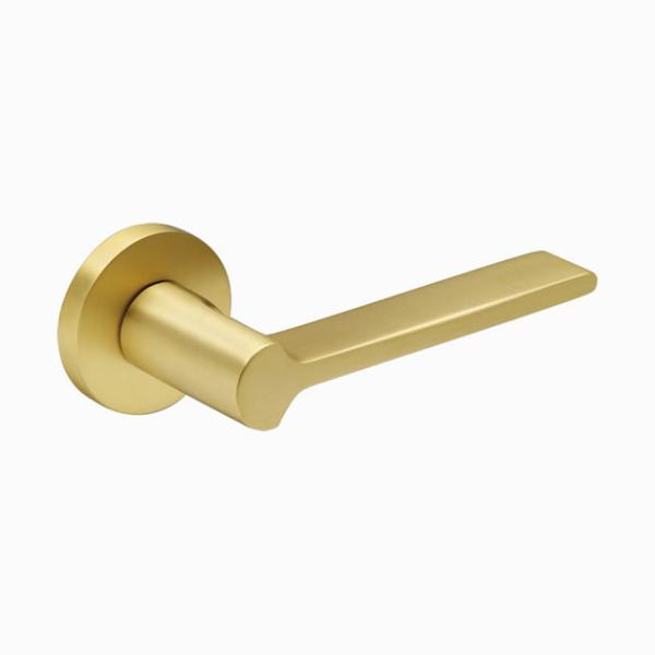 Quality Luxury Outside Bright Solid Modern Gold Door Handles 135mm 63mm for sale
