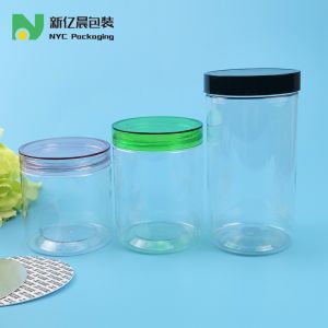 Quality 50ml 1500ml Clear Plastic Cookie Jar With Aluminum Caps for sale
