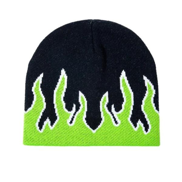 Quality Fashion Fire Design Knit Beanie Hats Woven Label Character Style for sale