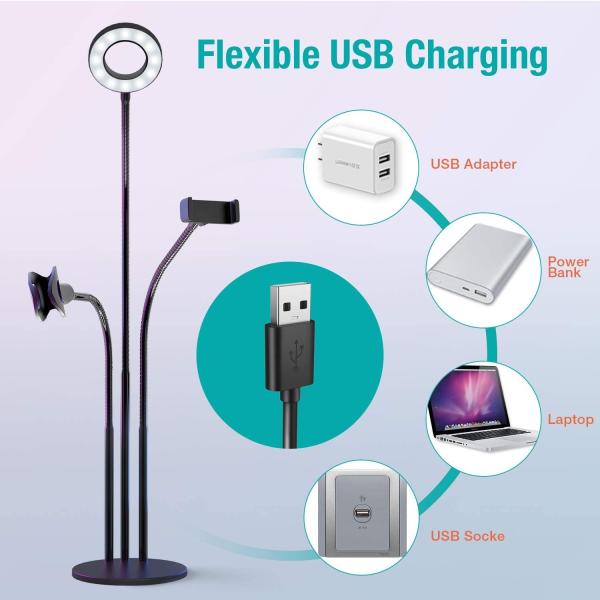 Quality Cold Warm Day 5W 24PCS Ring Light With Flexible Arm , Ring Light With Long Stand for sale