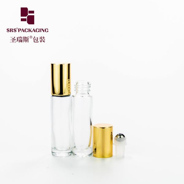 Quality thick wall classic transparent glass perfume roll on bottle 10 ml for sale