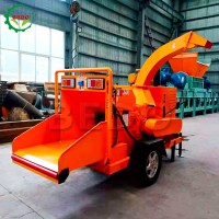 Quality Self Feeding Garden Wood Chipper Machine 3200x1300x1850mm Compact Branch Tree for sale