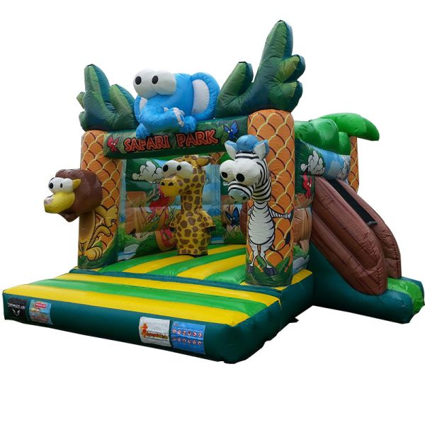Quality Custom Logo Printed Mini Commercial PVC Safari Inflatable Bouncer House for for sale