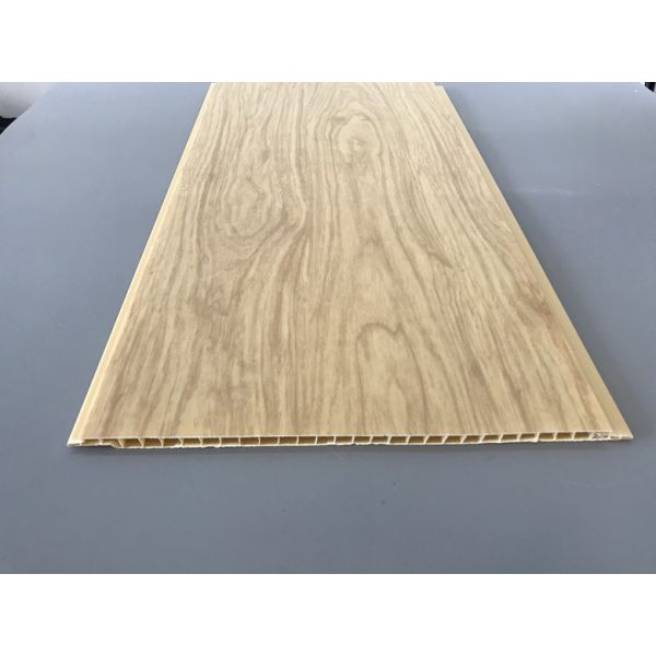 Quality 7.5mm Thickness Corrosion Resistant PVC Wood Panels for Ceiling / Wall Cladding yellow pvc ceiling panel for sale