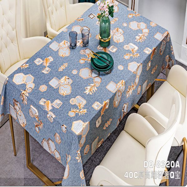 Quality Printing Pattern Waterproof PVC Polyester Tablecloth Cover Roll for Rectangular for sale