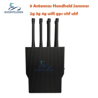 Quality 8 Antennas 38W High Power Portable Signal Jammer with 50m Radius for Mobile for sale