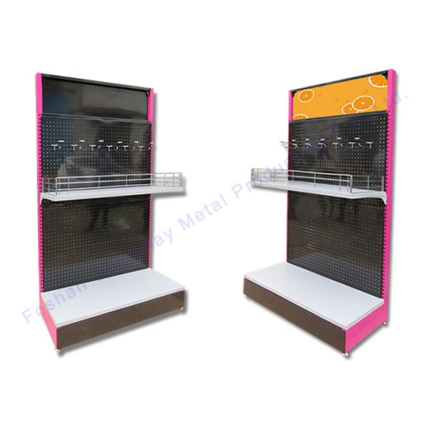 Quality Multi-Function Floor Standing Metal Stand Pegboard Counter Display for sale