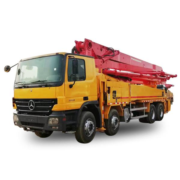 Quality 42 Meter Putzmeister Beton Pump Used Truck Mounted Red Color for sale