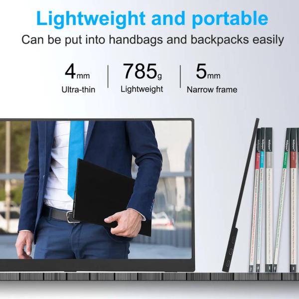 Quality 17.3 Inch USB-C Portable Monitor With Built In Battery 10000mAh Touch Screen 4K for sale