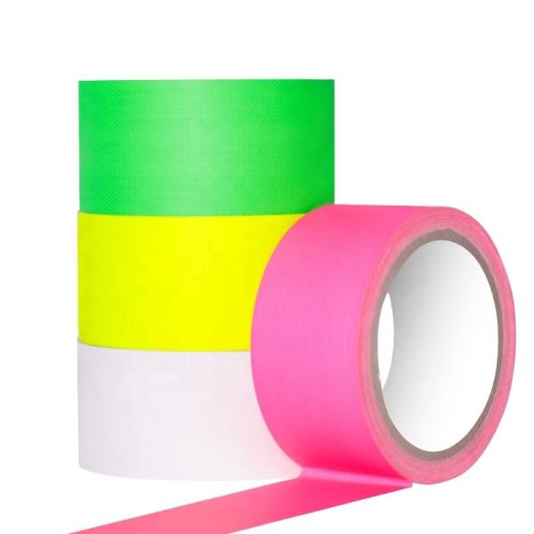 Quality Single Sided Adhesive Cloth Duct Tape Neon Blacklight Reflective Flagging for sale