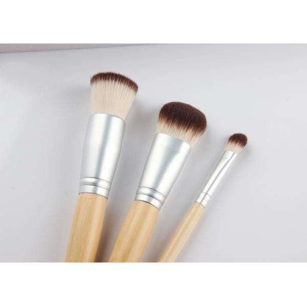 Quality Vegan Synthetic Fiber 12Pcs Bamboo Makeup Brushes Set OEM for sale