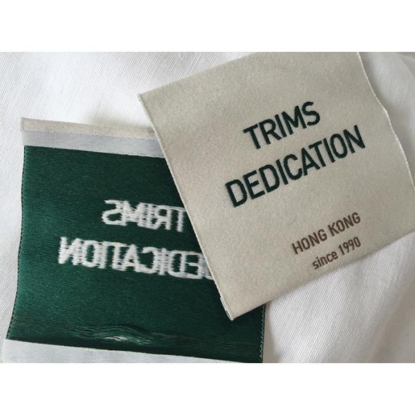 Quality Cotton Thread Brocade Woven Clothing Labels Beige Background High Density for sale