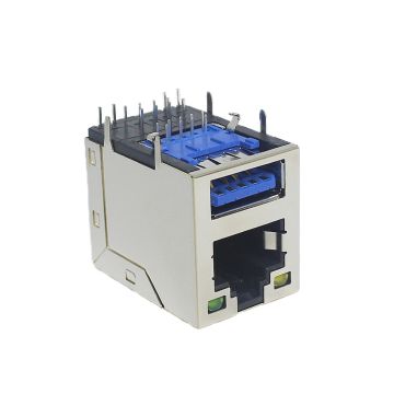 Quality PBT RJ45 Female Connector Socket Port With USB 3.0 Type A Connector for sale