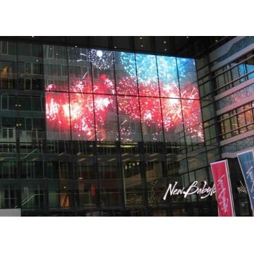 Quality Ultra Thin P10 Transparent Led Display Mesh With 80% Transparency for sale