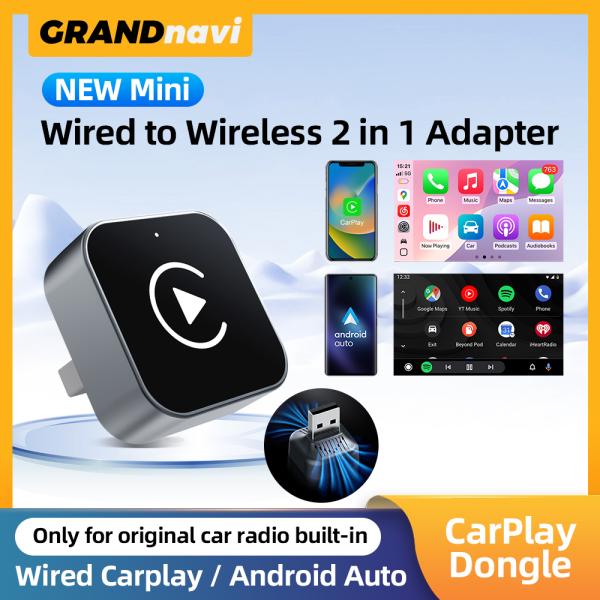 Quality New Arrival Smart 2IN1 Wireless Carplay&Android Auto USB Adapter for Call/Music/Navigation Own Factory Support Customized OTA for sale