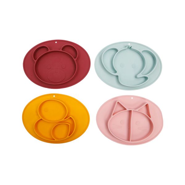 Quality OEM Rice Bowl Gift Feeding Silicone Children Baby Tableware Set for sale