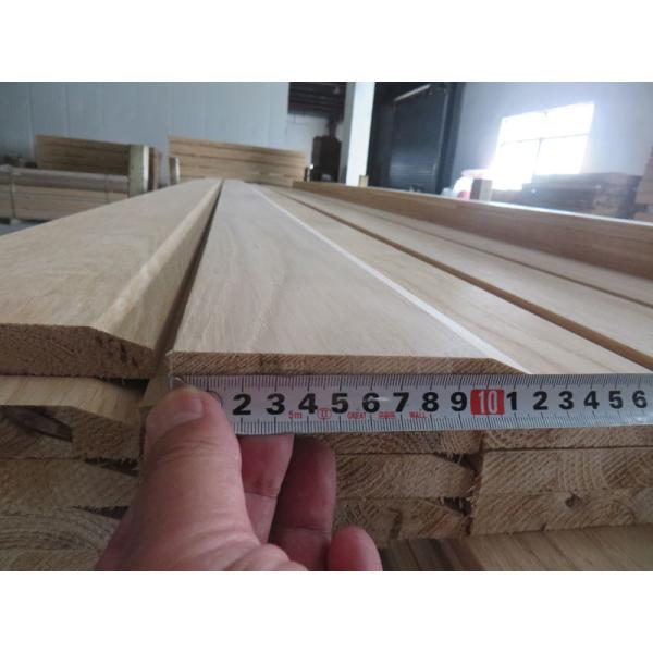 Quality Unfinished Oak veneered bevelled skirting with finger joint Fir Core for sale