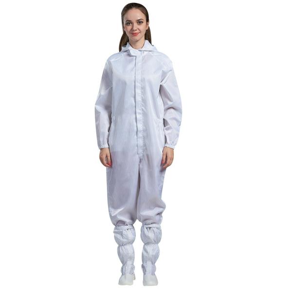 Quality White Stand Collar ESD Anti Static Jumpsuit Clean Room Jumpsuit for sale