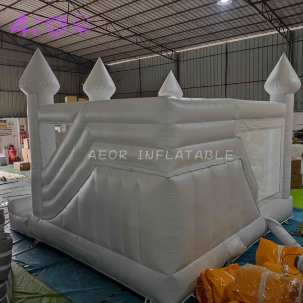 Quality Backyard Inflatable White Bounce House Combo White Inflatable Castle With Slide for sale