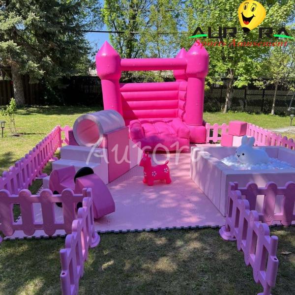 Quality Toddlers And Preschoolers Inflatable Soft Play Equipment Children Pink Foam Play Set for sale