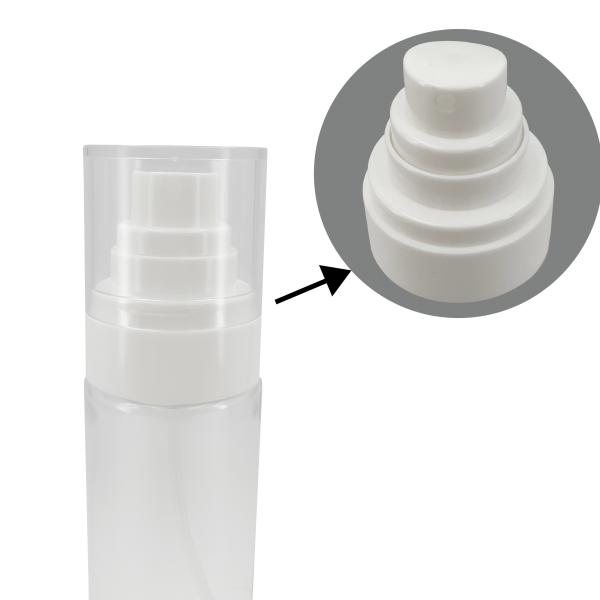Quality 100ML Transparent Plastic Flat Shoulder Spray Bottle Cosmetic Fine Mist Spray for sale