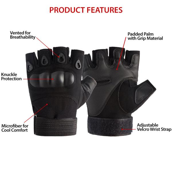 Quality Polyurethane Palms Mens Waterproof Fingerless Gloves Outdoor Tactical Gear for sale