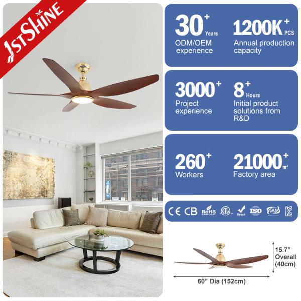 Quality Decorative 60 Inches Plastic 5 Blades Ceiling Fan With 6 Speed Remote Control for sale