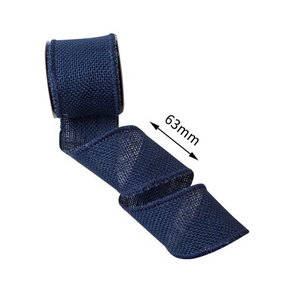Quality 2.5 Inch Christmas Wired Burlap Ribbon Support OEM ODM for Holiday Decoration for sale