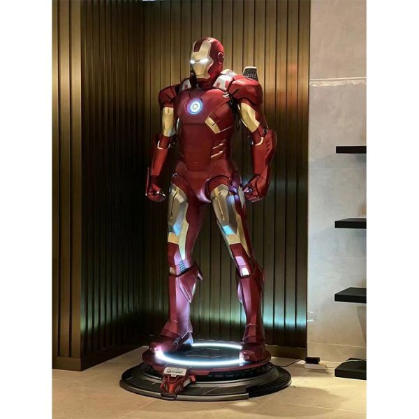 Quality Life Size Fiberglass Iron Man Sculpture Customized Color for City Square Decoration for sale