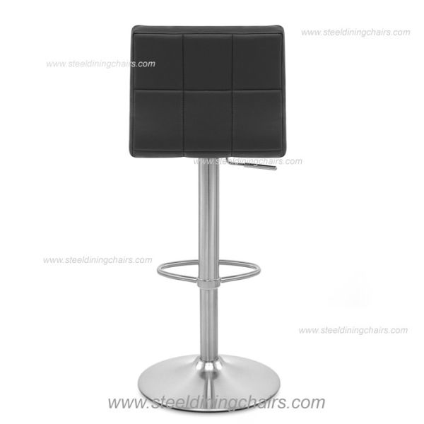 Quality Adjustable 38CM 103CM Black Leather Swivel Bar Stools With Arms for sale