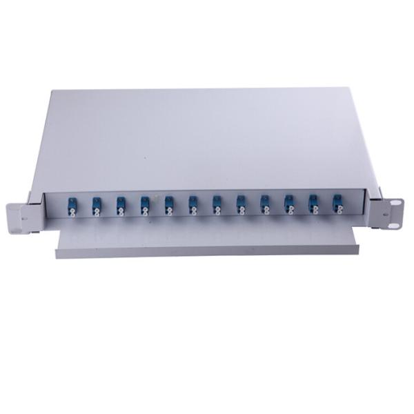 Quality Black / White 12 Port LC Fiber Patch Panel Rack Mounted Type 24 Cores for sale