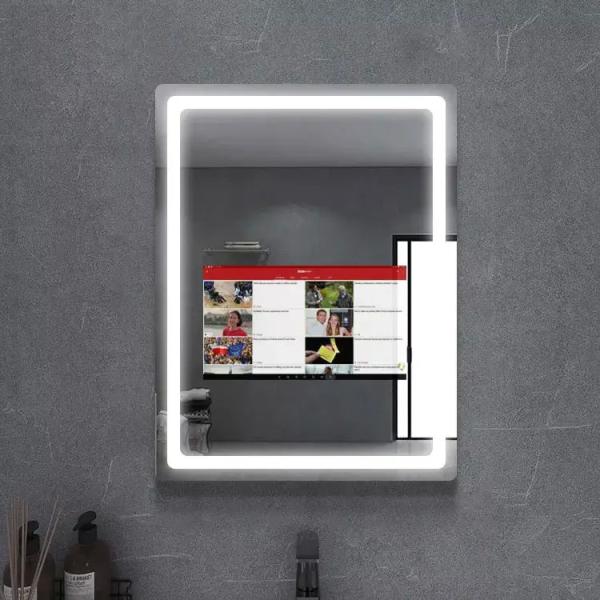 Quality Custom 28 Inch Bathroom Touch Screen Mirror Rectangular Shape for sale