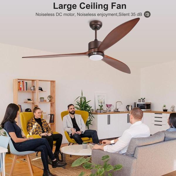 Quality 65 Contemporary Ceiling Fan Light with Voice Control and Dimmable LED Light for sale