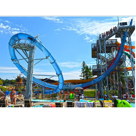 Quality Colorful Aqua Loop Water Slide Exciting Ride With Cabin Adrenaline Tobogan for sale