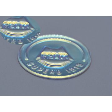 Quality Transparent Rainbow Apparel Patch Custom Embossed 3D Logo PVC Film Material for sale