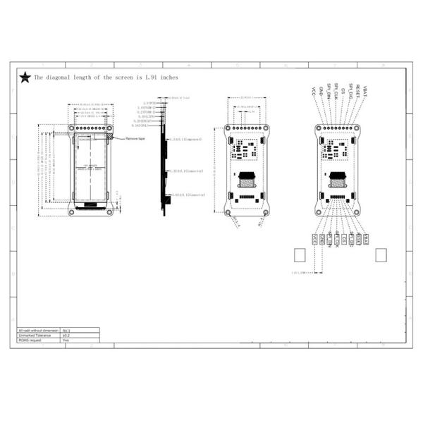 Quality 2 Inch AMOLED Oled Display 240x536 Resolution SPI/QSPI Interface 350c/d Display for sale