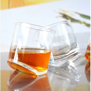 Quality Lead Free Slanted Bottom Round Whiskey Tasting Glasses for sale