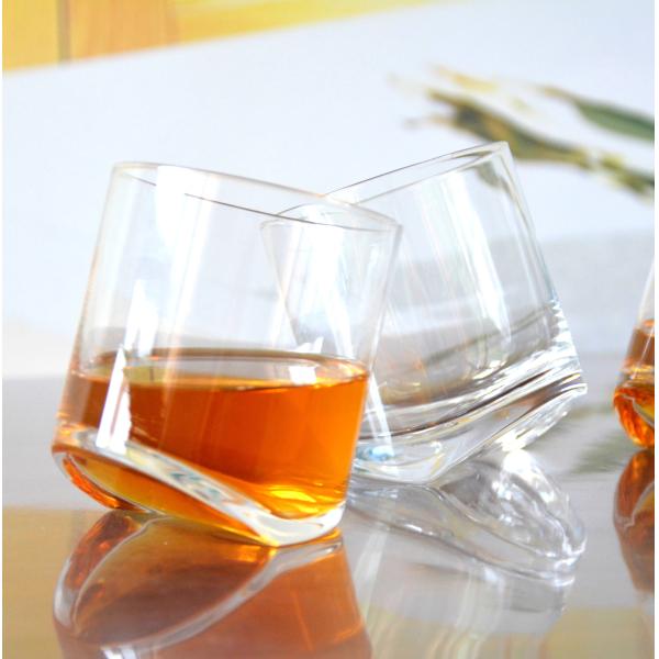 Quality Lead Free Slanted Bottom Round Whiskey Tasting Glasses for sale