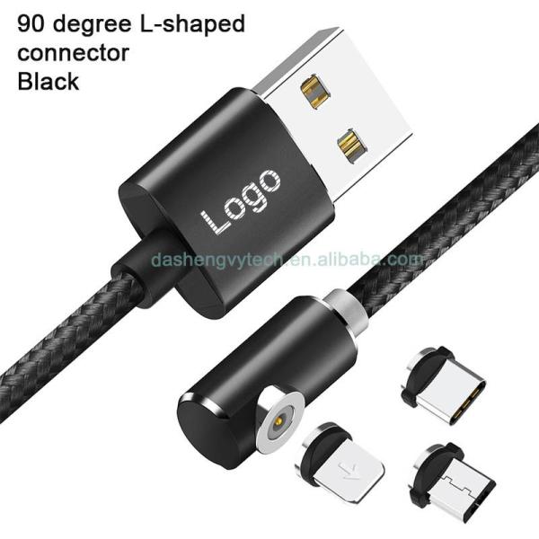 Quality USB 2.0 Charging Cable With LED Magnetic 3 In 1 Nylon Braided 3.5A for sale