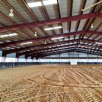 Quality Custom Prefabricated Steel Riding Arena Buildings Sliding Sandwich Panel Door For Agricultural Tools for sale