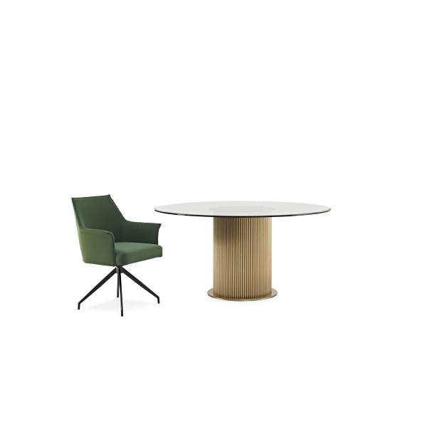 Quality Round Clear Tempered Glass Top Glass Dining Table Set For Living Room And Restaurant for sale