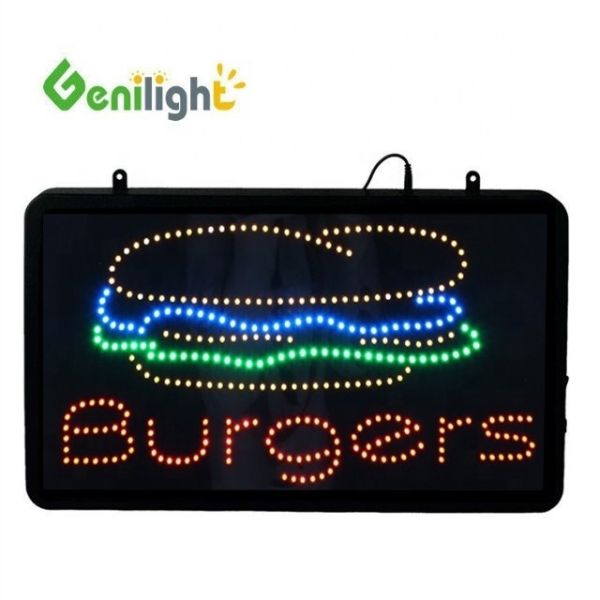 Quality Power Certificate ABS Open-Mold BURGERS KEBABS LED Sign for Customized Size and for sale