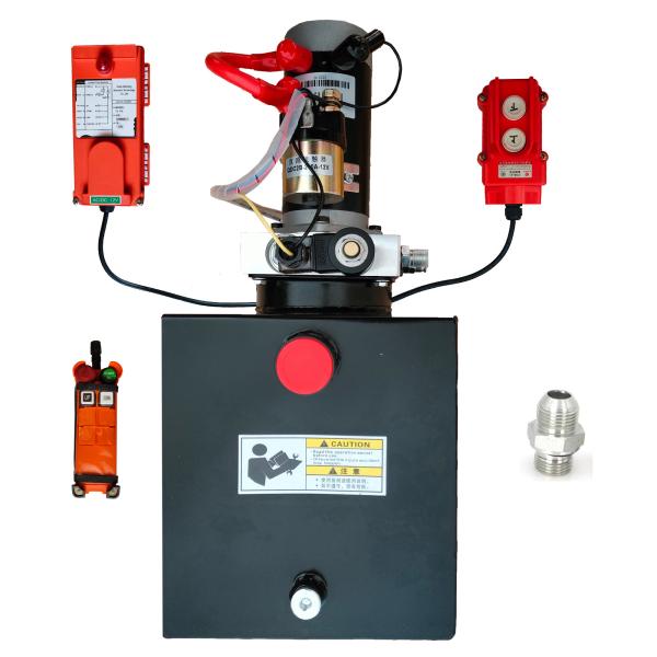 Quality 8 Quart Single Acting 12v Dc Hydraulic Power Pack For Dump Trailer Car Lifting for sale