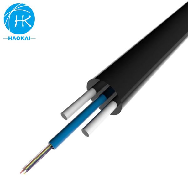 Quality Outdoor FTTH Drop Cable Strand Wire FRP 1core Self Supporting Fiber Optic Cable for sale