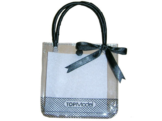 Quality Silkscreen Bowknot PVC Plastic Pouch bags Buttons Clear Transparent 7P With for sale